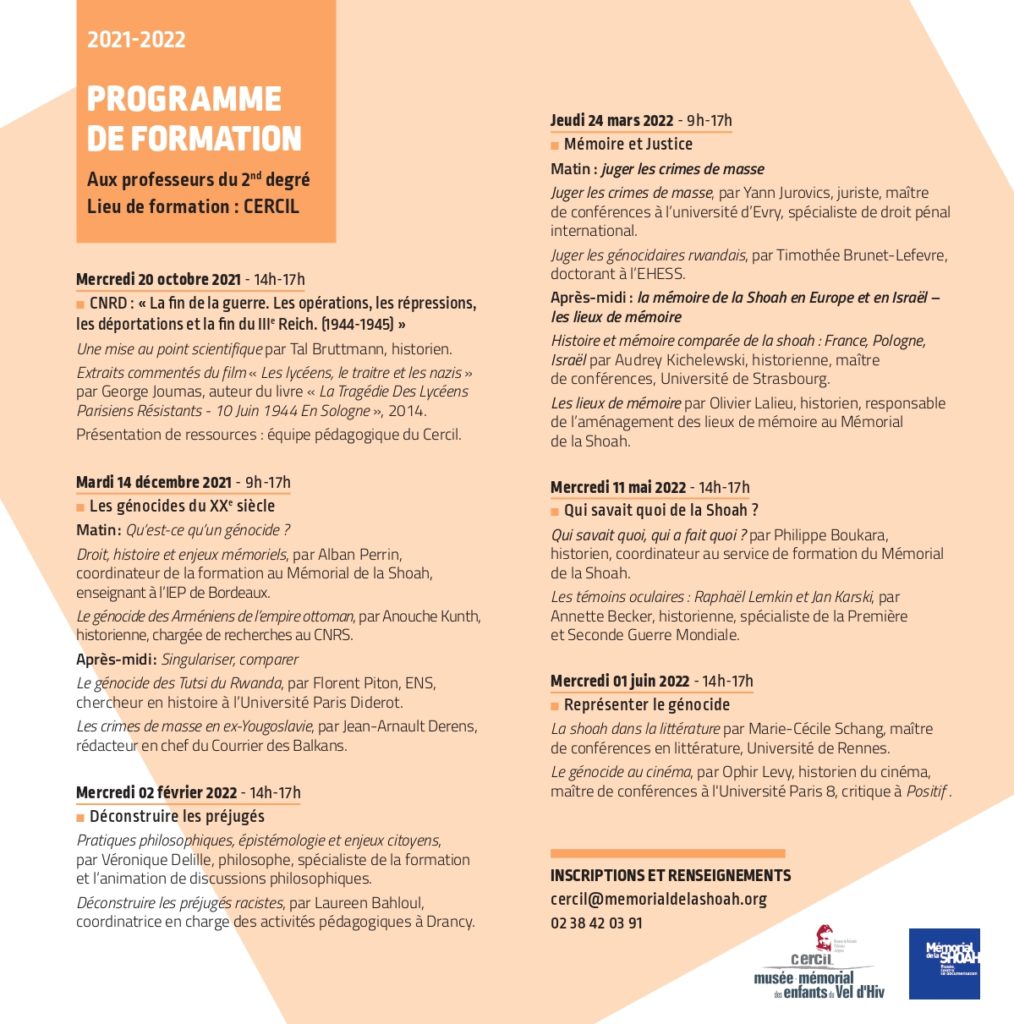 Programme de formation pour les enseignants du secondaire 2021/2022 ...